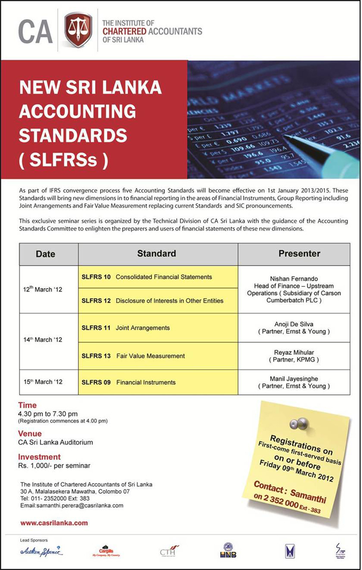Seminar Series on New Sri Lanka Accounting Standards (SLFRS)